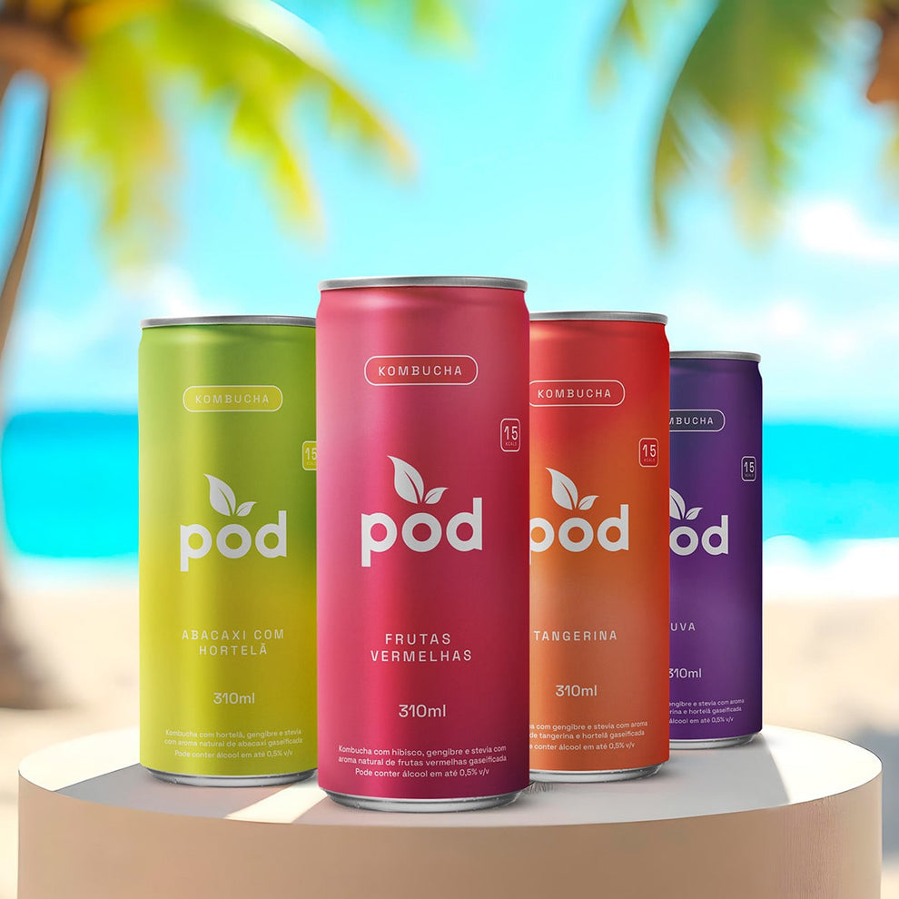 Kit 12 Kombuchas Pod 310ml Probiótico Natural Saudável – Pod Kombucha